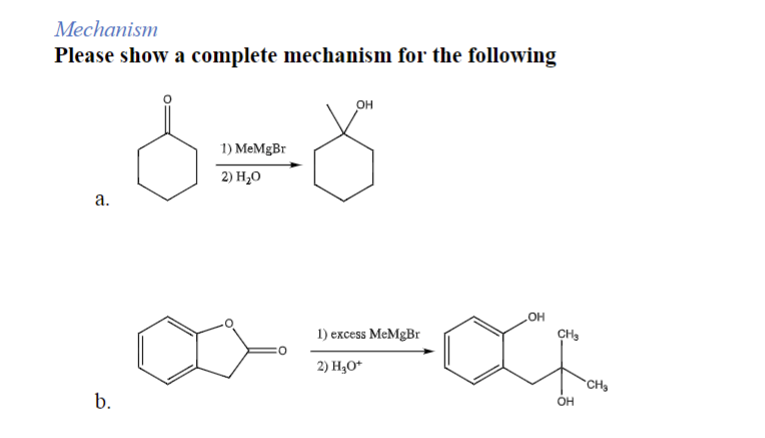 Solved MechanismPlease show a complete mechanism for the | Chegg.com