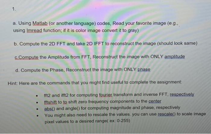 Solved a. Using Matlab (or another language) codes, Read | Chegg.com