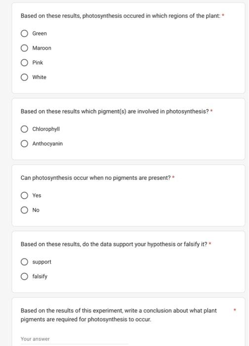 Solved The different regions of a coleus leaf will allow us | Chegg.com