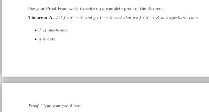Solved Use your Proof Framework to write up a complete proof | Chegg.com
