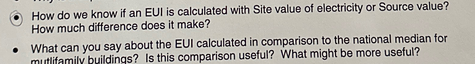 Solved How do we know if an EUI is calculated with Site | Chegg.com