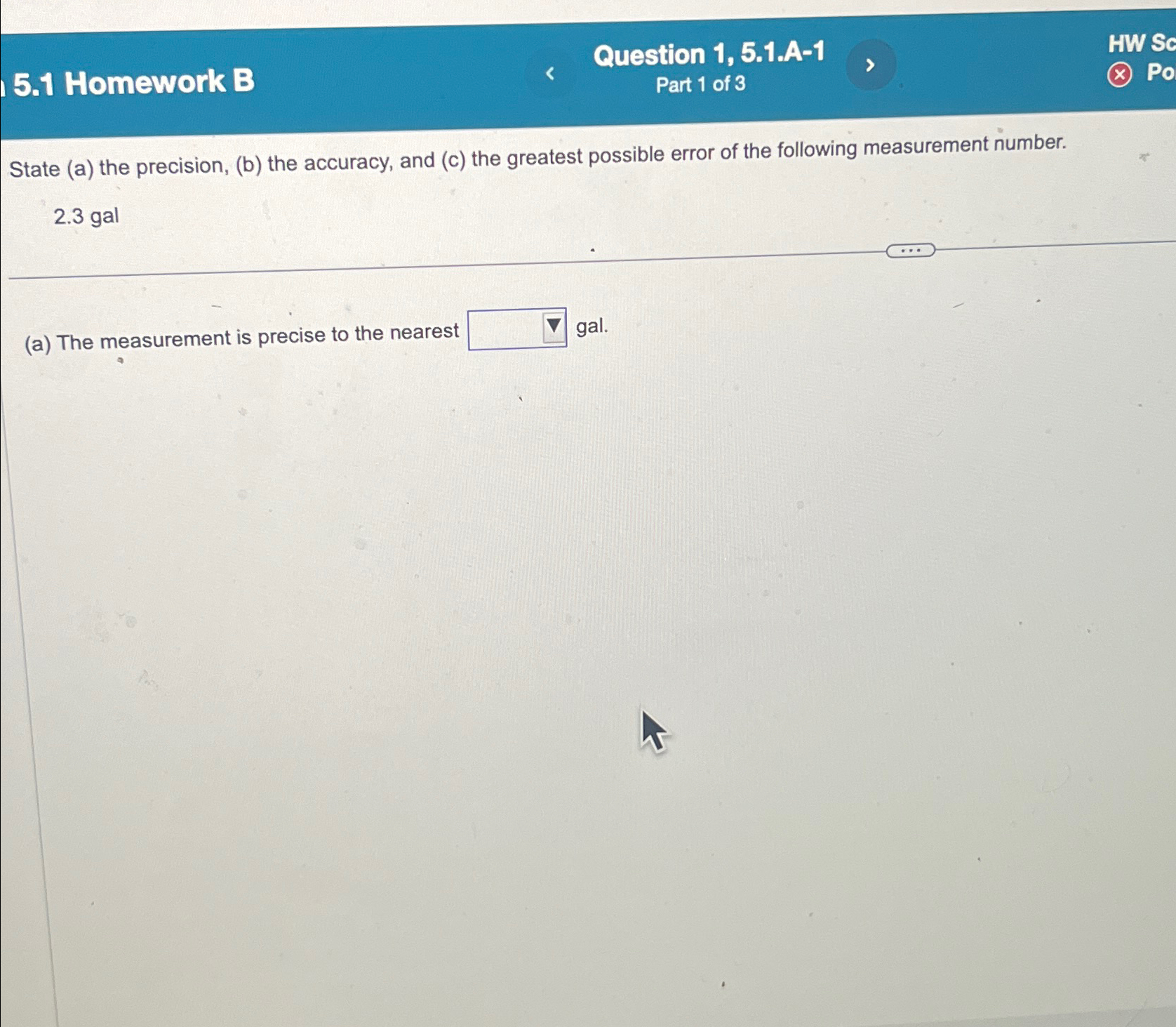 Solved 5.1 ﻿Homework BQuestion 1, 5.1.A-1Part 1 ﻿of 3State | Chegg.com