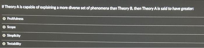 If Theory A is capable of explaining a more diverse | Chegg.com
