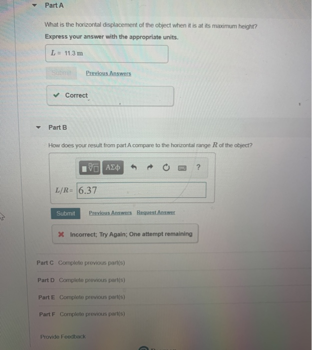 Solved Item 3 A small object is projected from level ground | Chegg.com