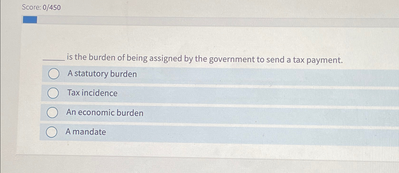 Solved ?___ is the burden of being assigned by the governmen | Chegg.com
