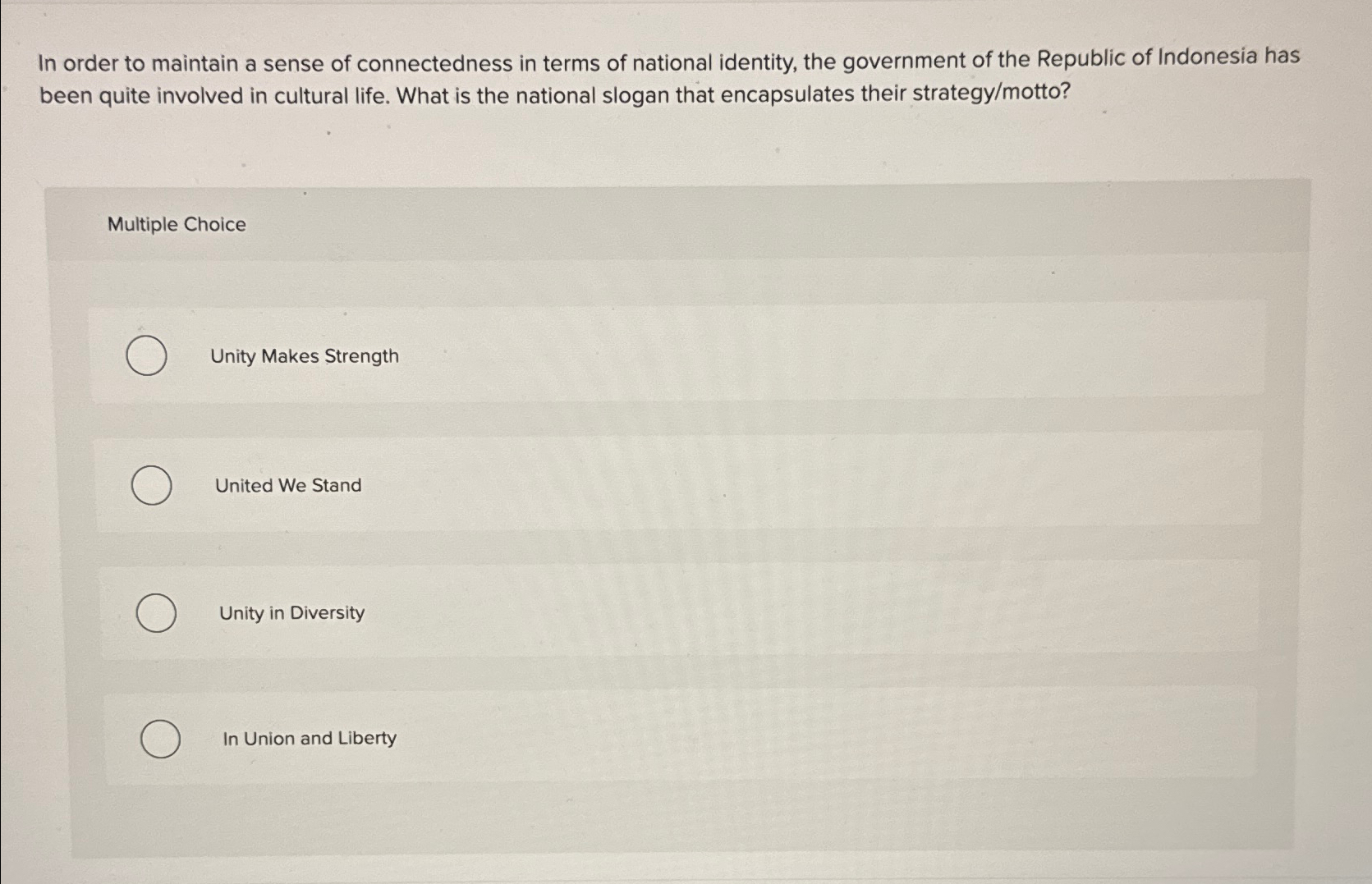 Solved In order to maintain a sense of connectedness in | Chegg.com