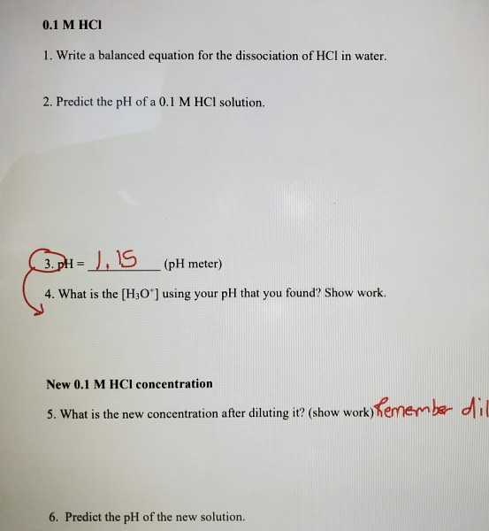 Chemical Equation For The Acid Ionization Of Hydrochloric Hcl In Water ...