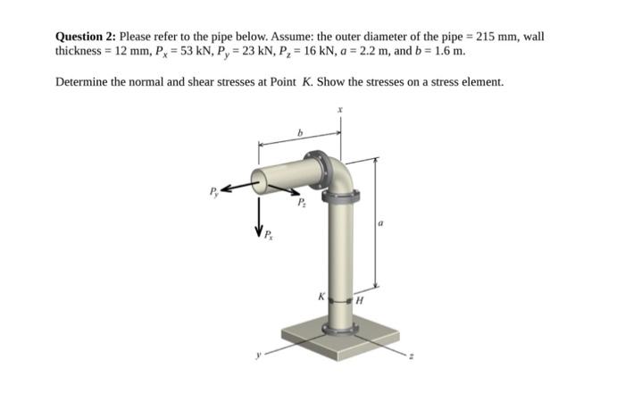 Solved Question 2: Please refer to the pipe below. Assume: | Chegg.com