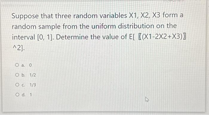 Solved Suppose that three random variables X1,X2,X3 form a | Chegg.com