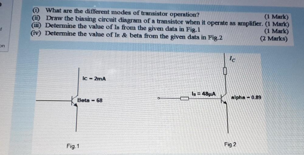 Solved ( What are the different modes of transistor | Chegg.com