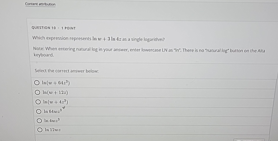 Solved Content attributionQUESTION 10 - ﻿I POINTWhich | Chegg.com