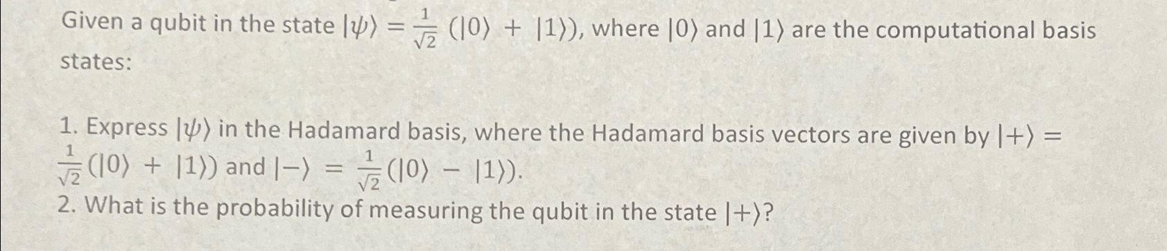 Given a qubit in the state |ψ:|, ﻿where |0:| ﻿and | Chegg.com