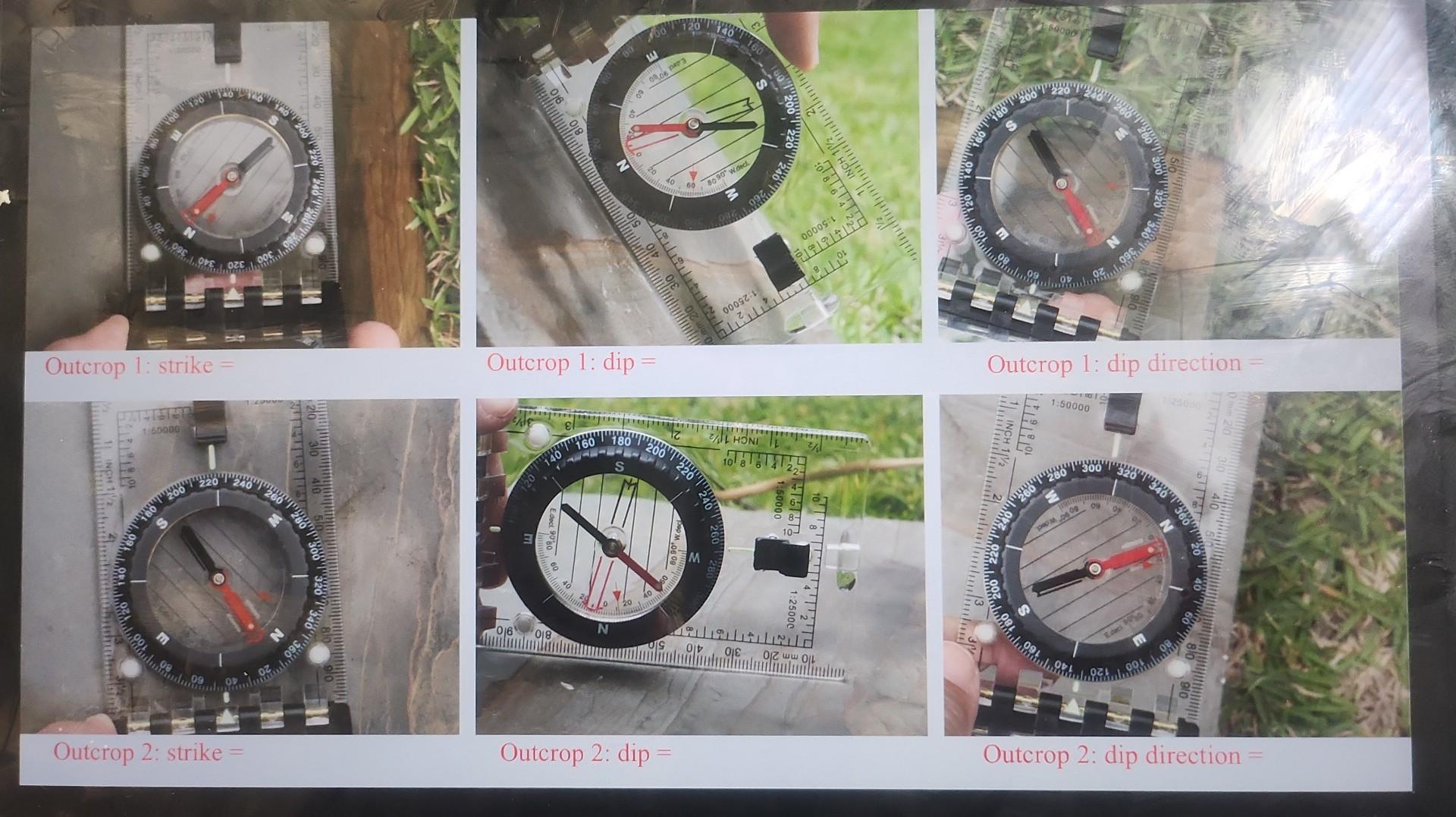 Solved To measure the strike, hold the compass so that the | Chegg.com