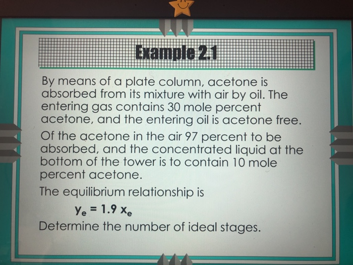 Solved Example 21 By means of a plate column, acetone is | Chegg.com