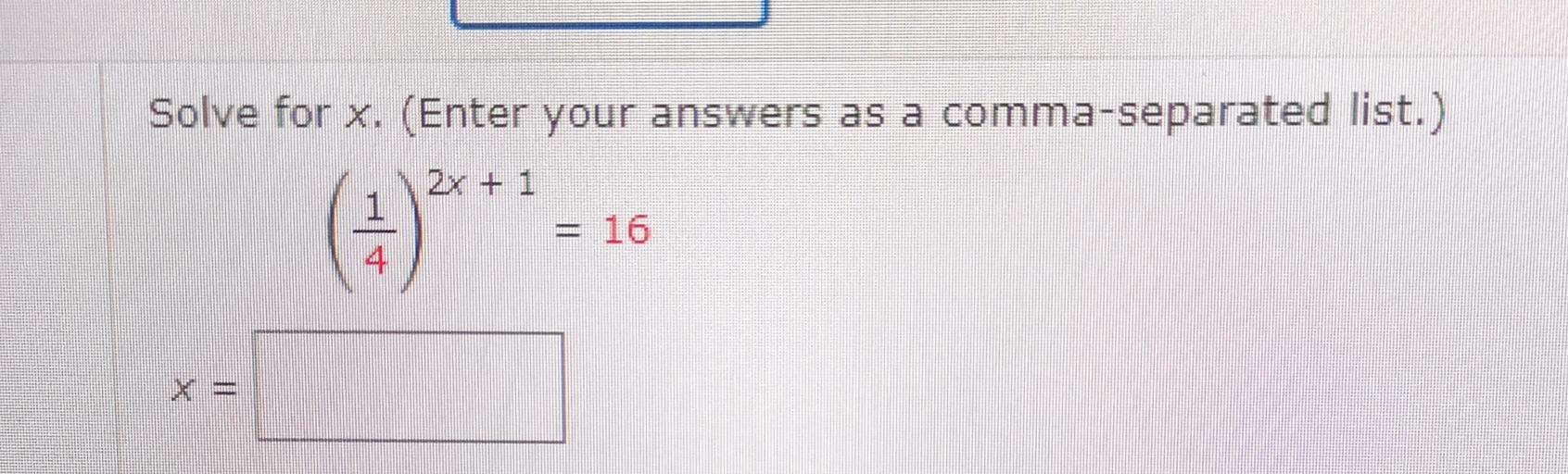 Solved Solve for x. (Enter your answers as a comma-separated | Chegg.com