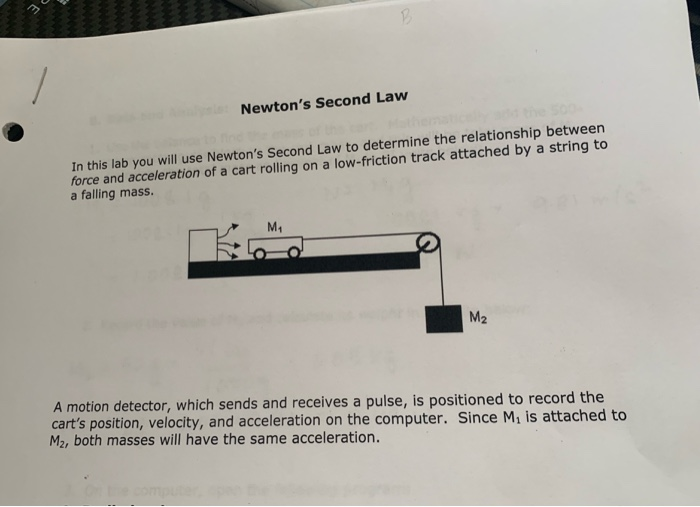 Solved newton 2nd law of motion lab given data | Chegg.com