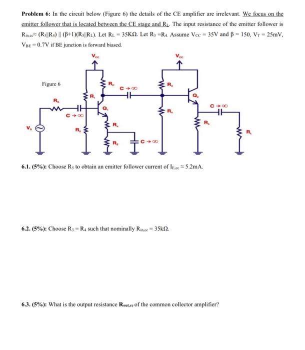 Solved Problem 6: In the circuit below (Figure 6) the | Chegg.com