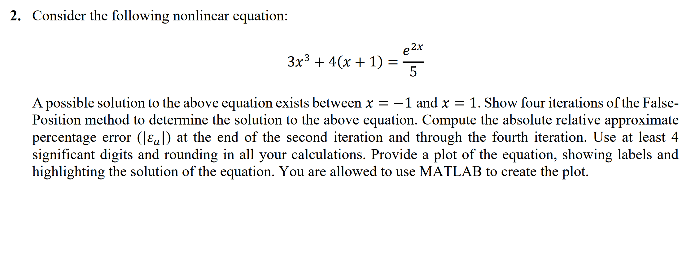 Solved Consider the following nonlinear | Chegg.com
