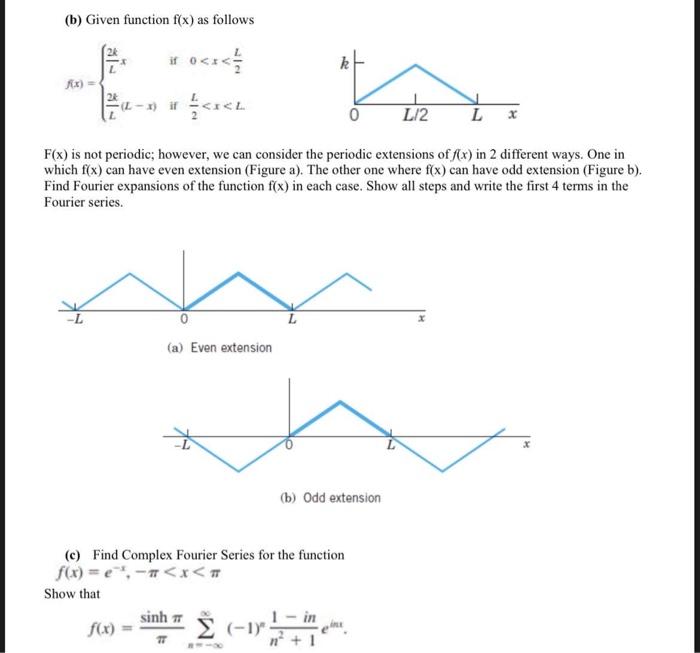 Solved A Find Fourier Series For The Periodic Function