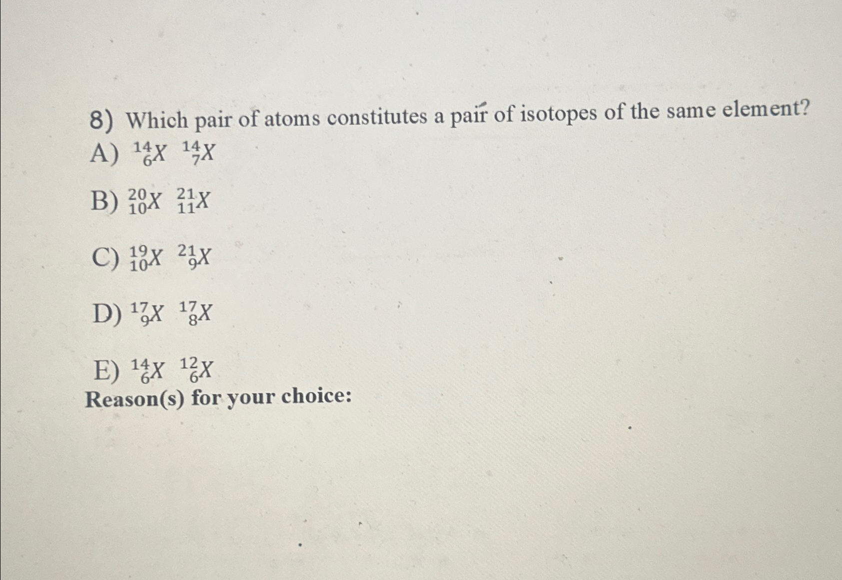 Solved Can you show the reason for your choice | Chegg.com