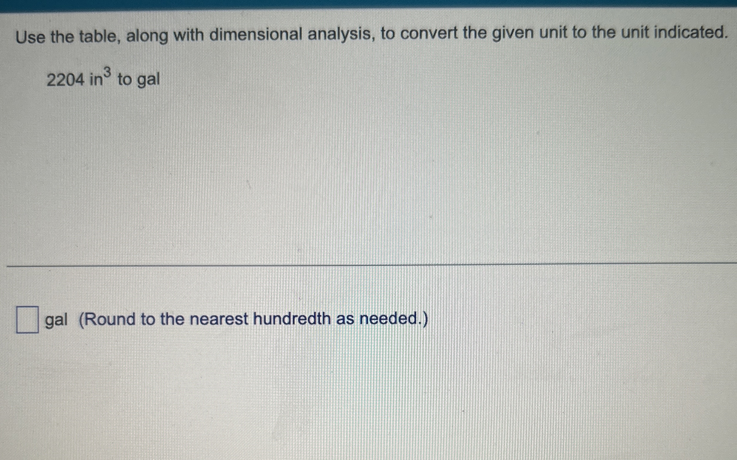 Solved Use the table, along with dimensional analysis, to | Chegg.com