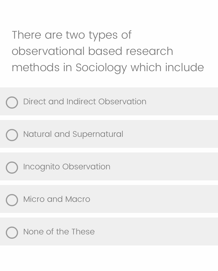 Solved There are two types of observational based research | Chegg.com