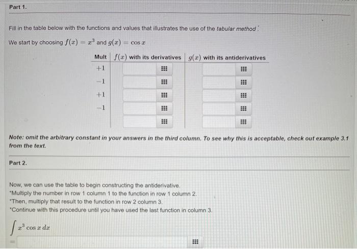 Solved (1 point) Integration by Parts - Indefinite Integral | Chegg.com