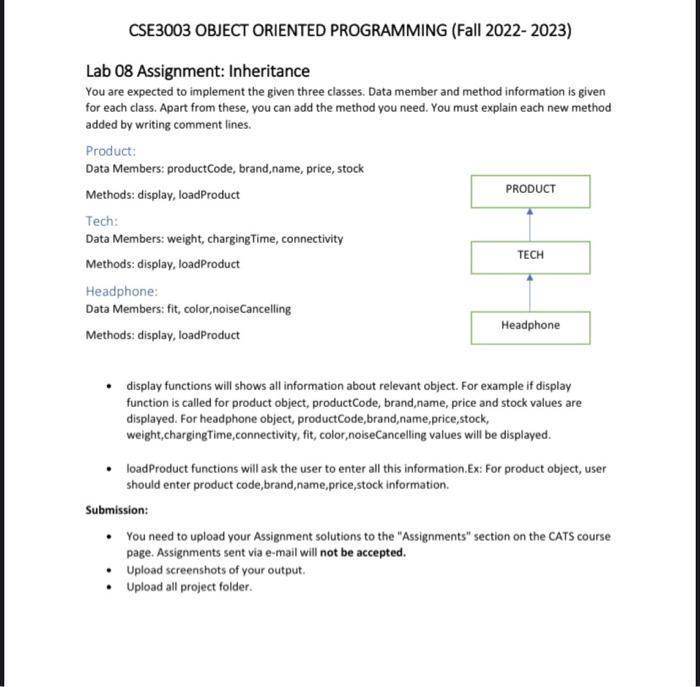 Solved Lab 08 Assignment Inheritance You Are Expected To 6535