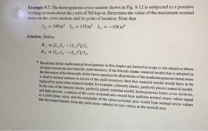 Example 9.7. The homogeneous cross-section shown in | Chegg.com
