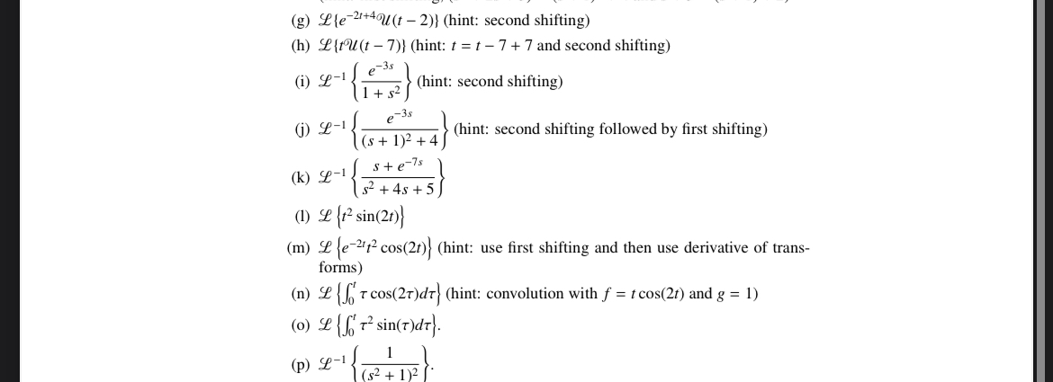 Solved Evaluate the following transforms | Chegg.com