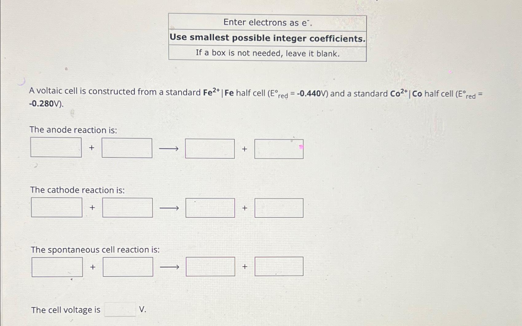 Solved A voltaic cell is constructed from a standard | Chegg.com