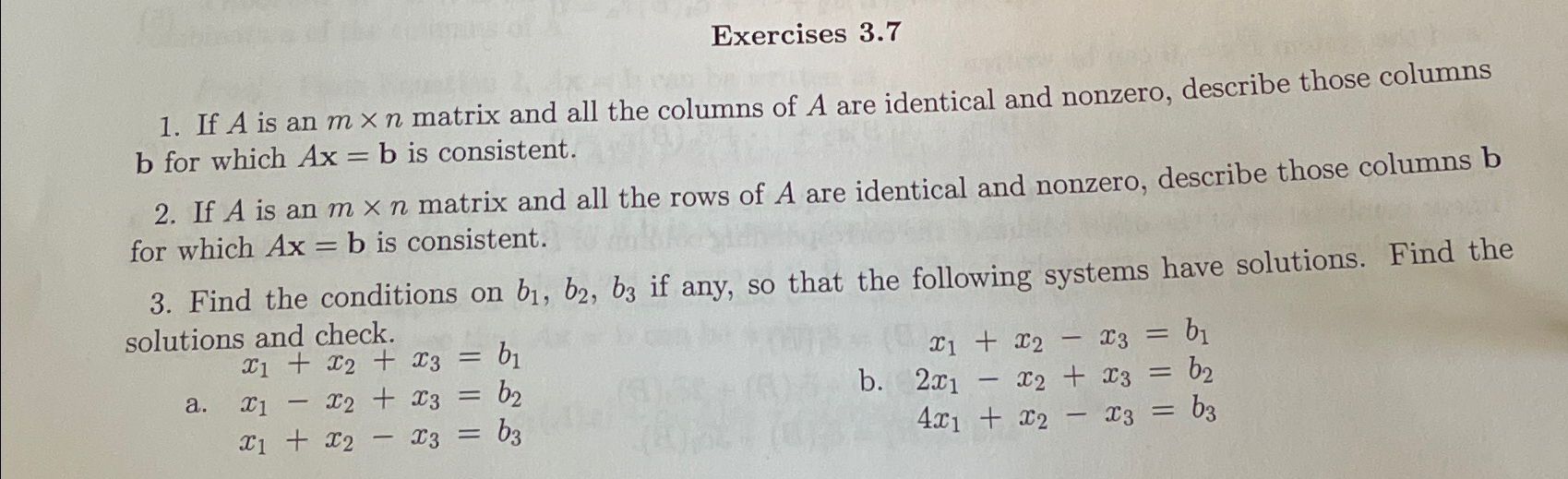 Solved Exercises 3.7If A ﻿is an m×n ﻿matrix and all the | Chegg.com