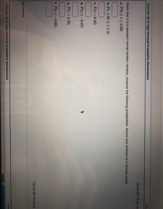Solved Exercise 06.12 Algo (Normal Probability Distribution) | Chegg.com