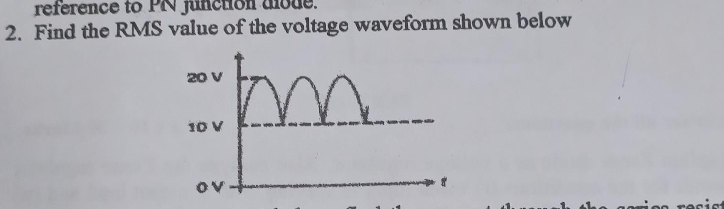 Solved 2. Find the RMS value of the voltage waveform shown | Chegg.com