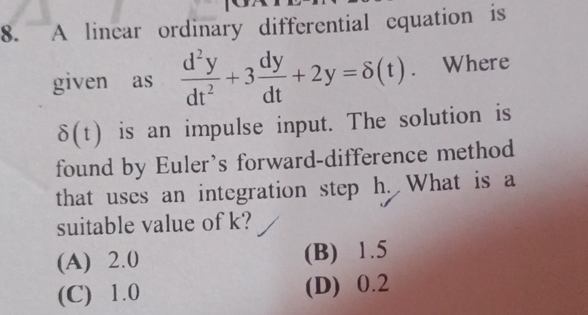 Solved by an EXPERT A linear ordinary differential equation is given as ...
