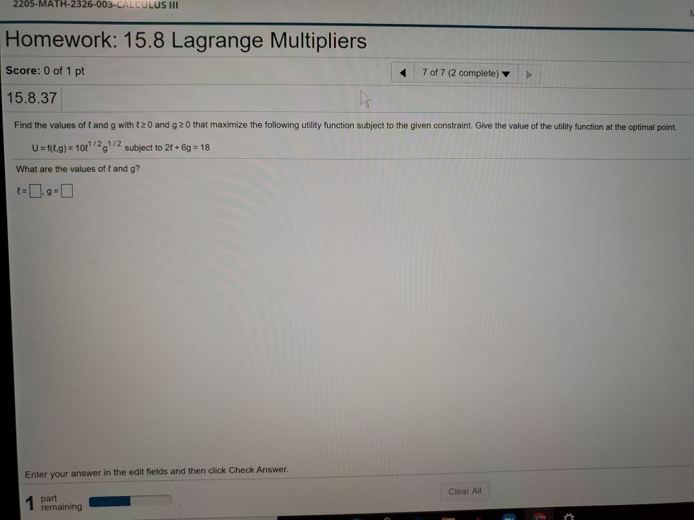 Solved 2205-MATH-2326-003-CALCULUS III Homework: 15.8 | Chegg.com