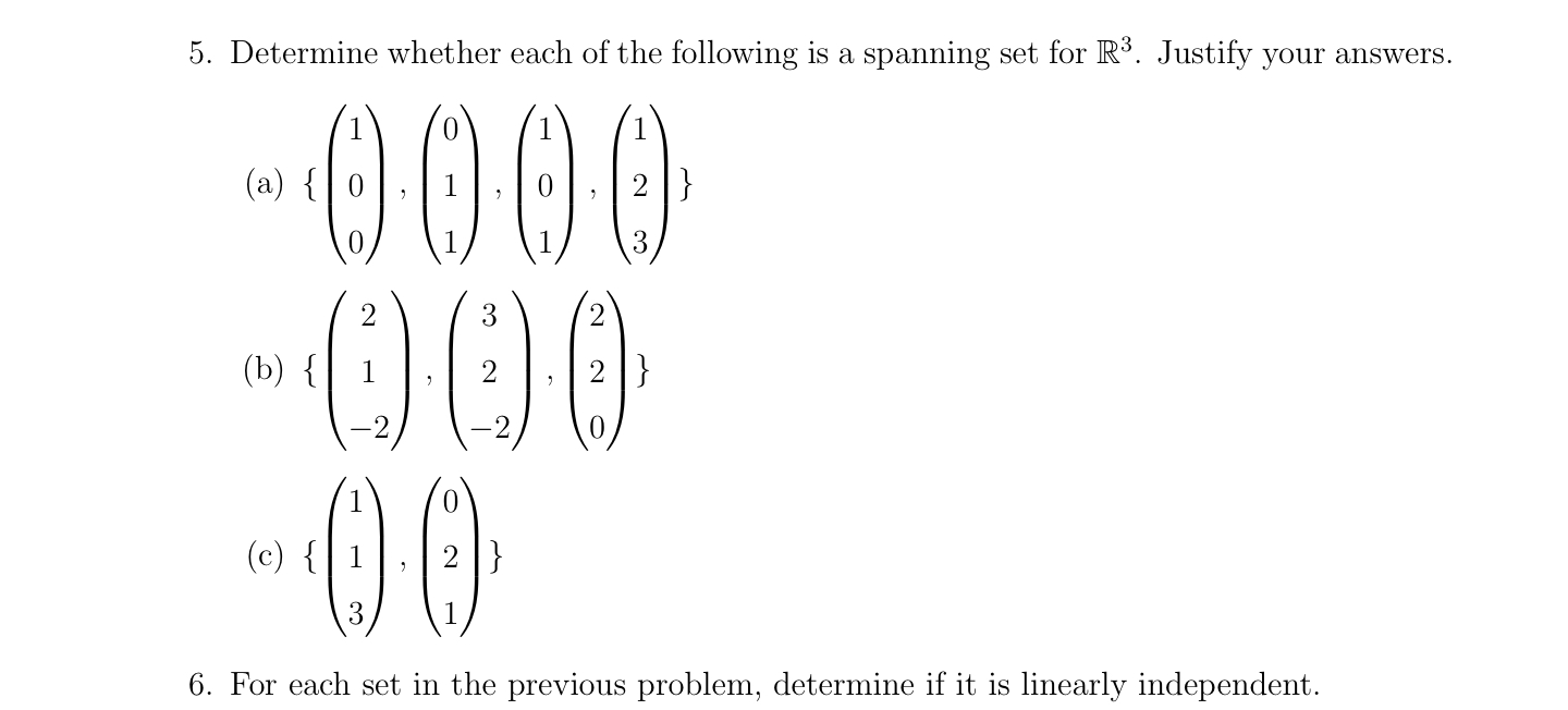 Solved Determine whether each of the following is a spanning | Chegg.com