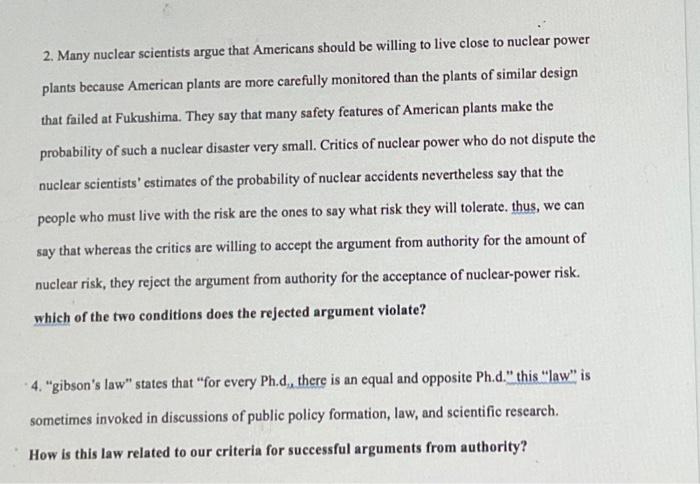 2. Many nuclear scientists argue that Americans | Chegg.com