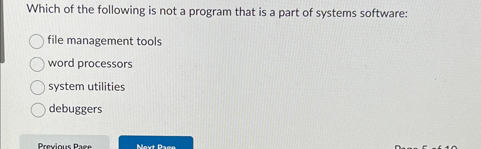 Solved Which of the following is not a program that is a | Chegg.com