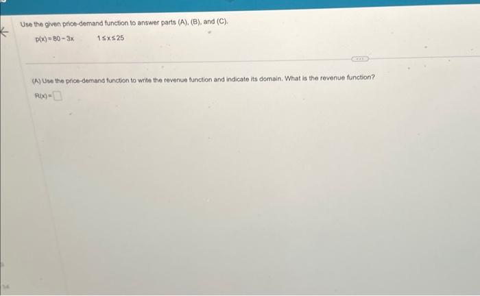 Solved Use the given price-demand function to answer parts | Chegg.com
