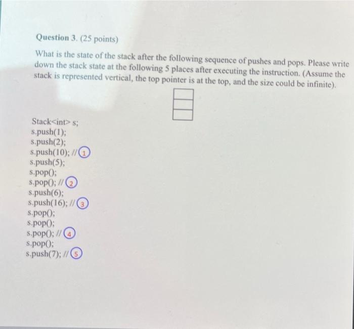 Solved What is the state of the stack after the following | Chegg.com