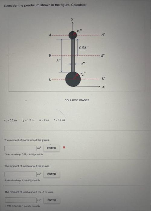 Consider the pendulum shown in the figure. Calculate: | Chegg.com