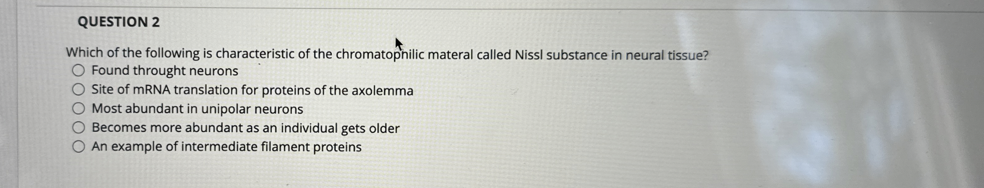 Solved QUESTION 2Which of the following is characteristic of | Chegg.com