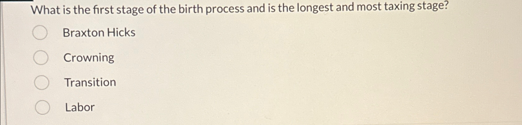 Solved What is the first stage of the birth process and is | Chegg.com