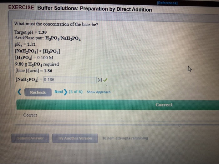 Solved EXERCISE Buffer Solutions: Preparation by Dirt | Chegg.com