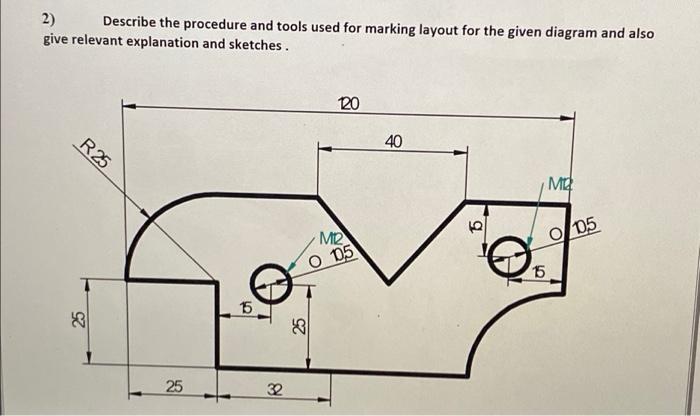 Solved 2) Describe the procedure and tools used for marking | Chegg.com