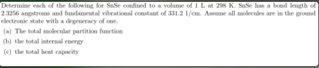 Solved Determine each of the following for SnSe confined to | Chegg.com