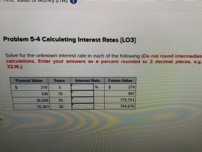 Solved roblem 5-3 Calculating Present Values [LO2] For each | Chegg.com