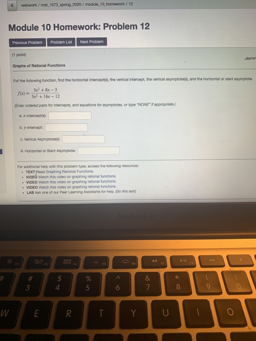 Solved Module 10 Homework: Problem 10 Previous Problem | Chegg.com