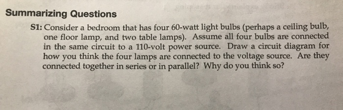 Solved Summarizing Questions S1: Consider a bedroom that has | Chegg.com